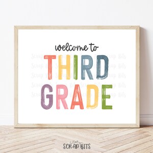 Welcome to Third Grade Sign, Pastel Rainbow Classroom Sign, 3rd Grade ...