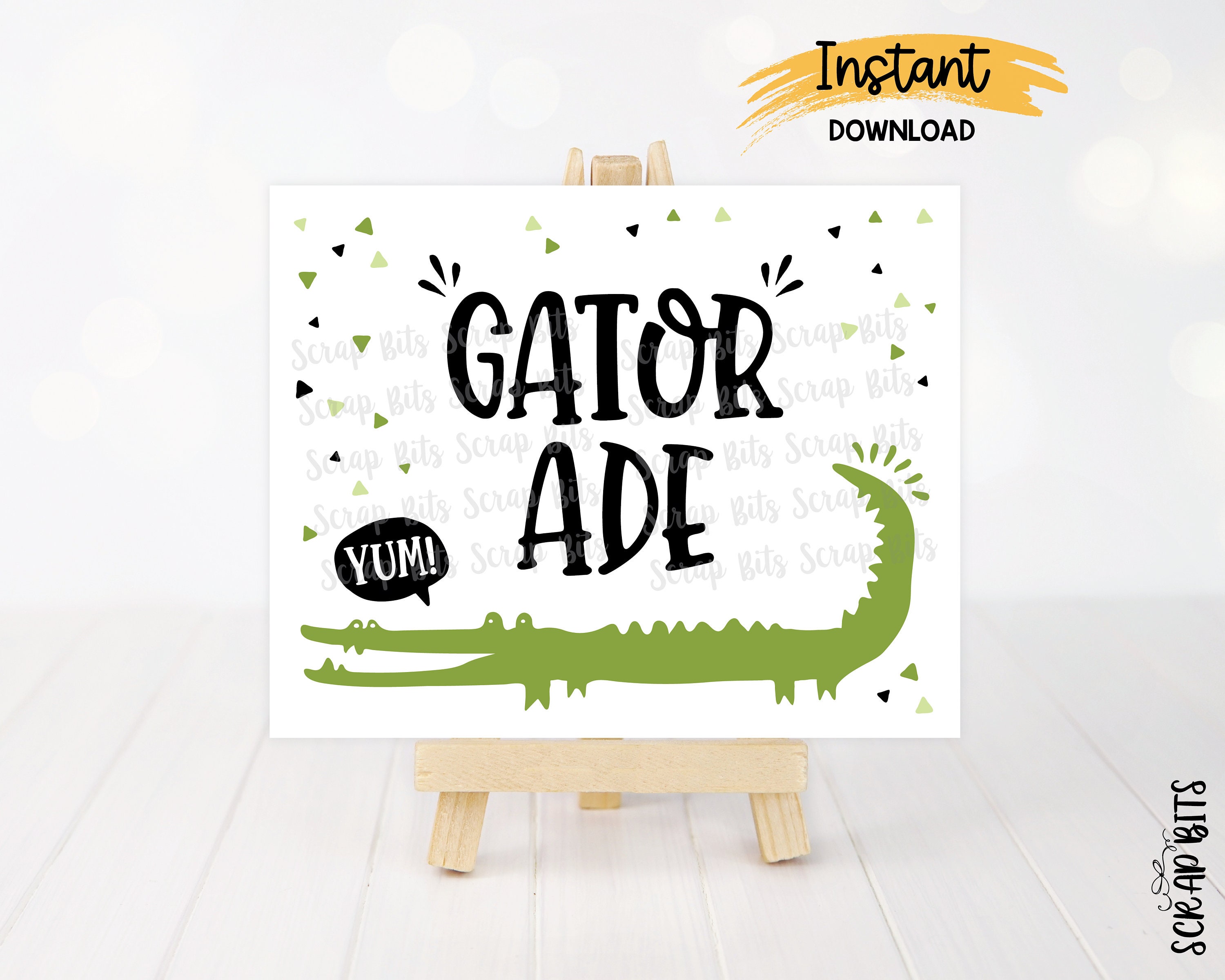 Gator Ade Sign, Gatorade Sign, Printable Alligator Party Drink Sign ...