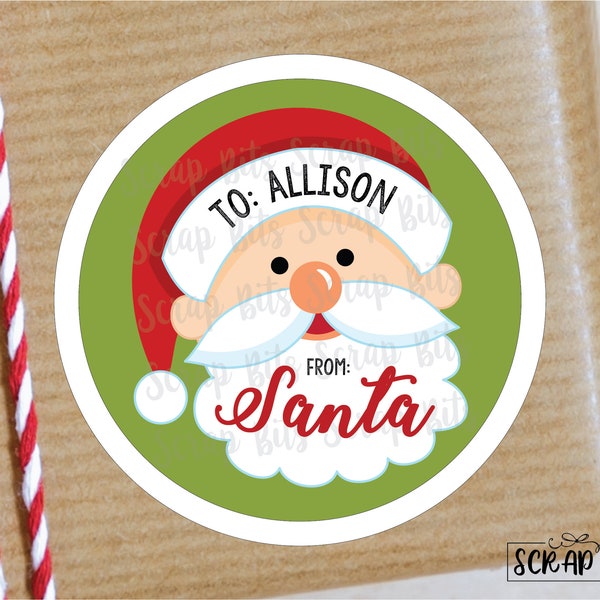 Santa Labels - Etsy