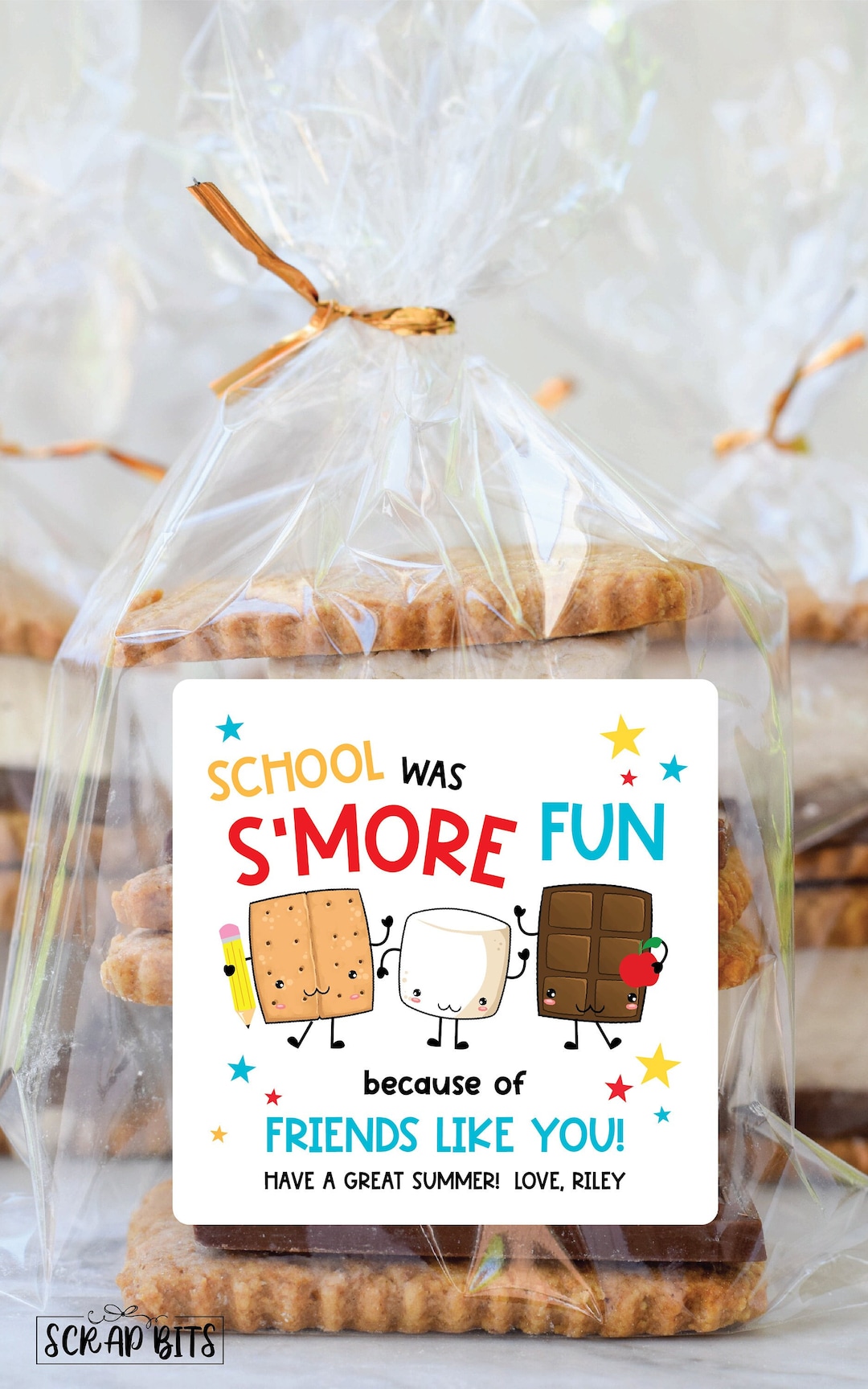 S'more Gift Labels & Bags, School Was Smore Fun Stckers, Last Day of ...