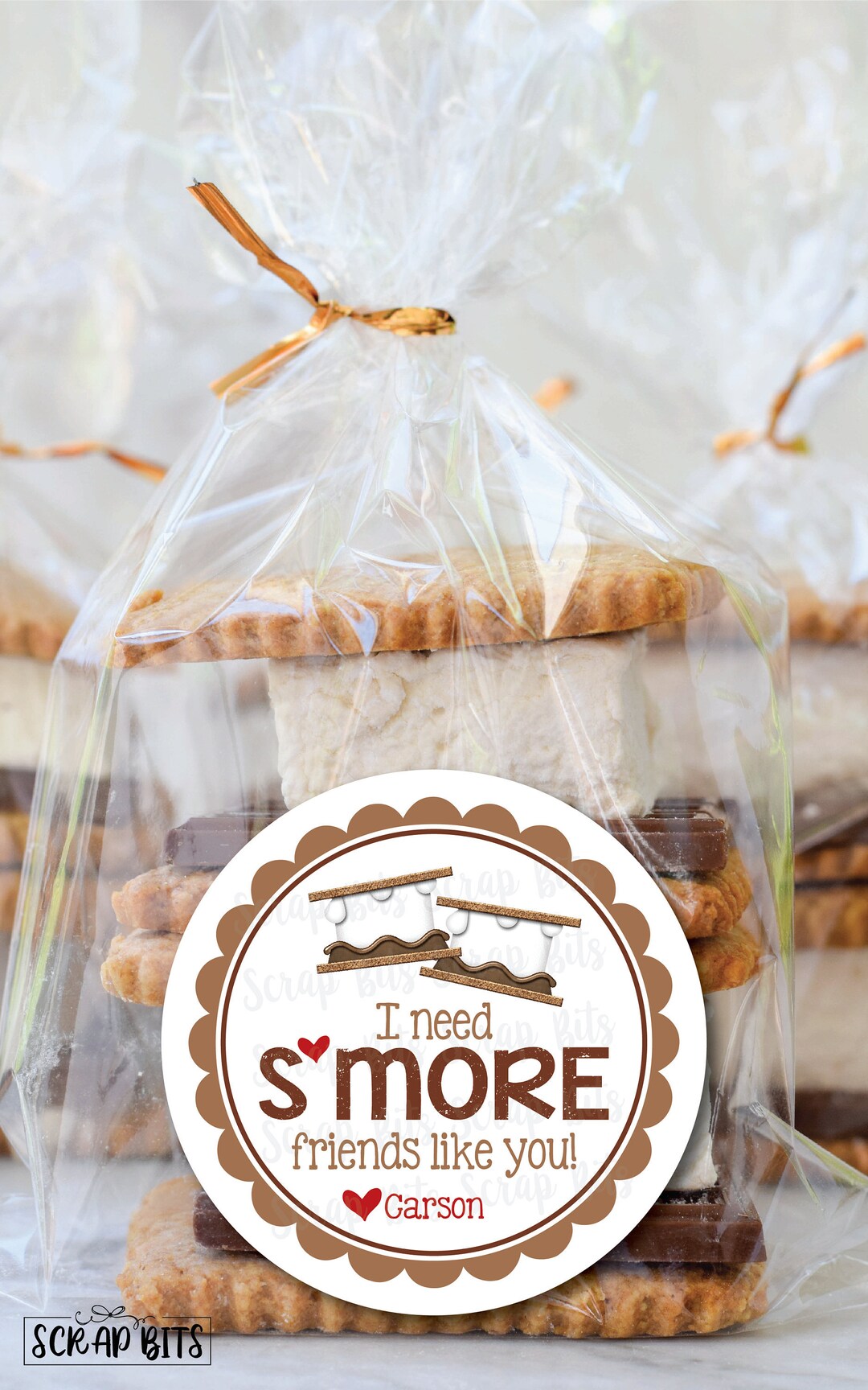S'more Friends Stickers & Bags, S'more Stickers, Smore Kit Labels ...