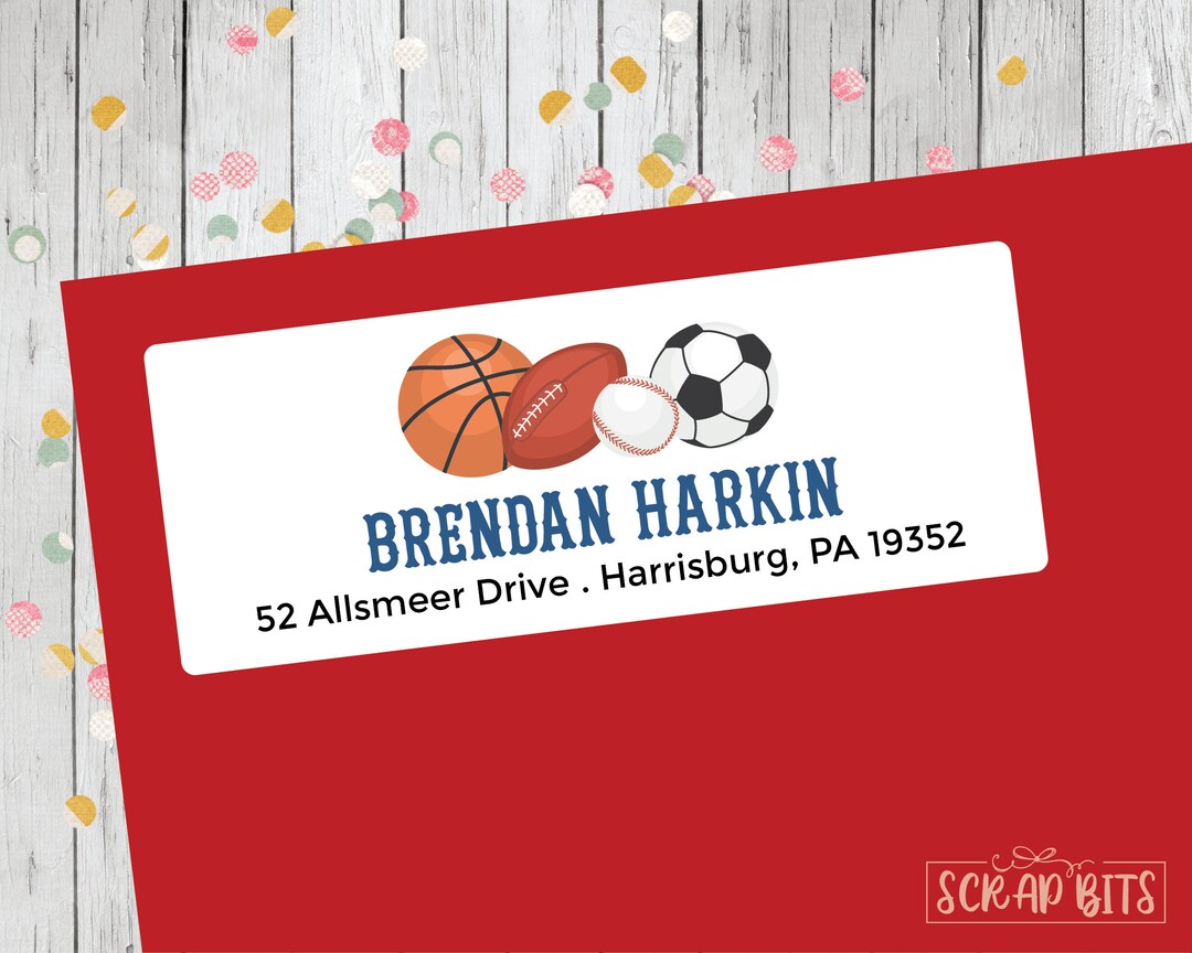 Sports Address Labels . Personalized Return Address Labels - Etsy