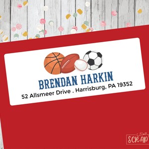 Sports Address Labels . Personalized Return Address Labels - Etsy