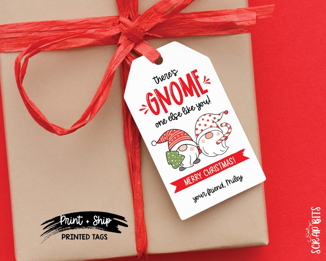 Christmas Gnome Gift Tags, There's GNOME One Else Like You,personalized ...