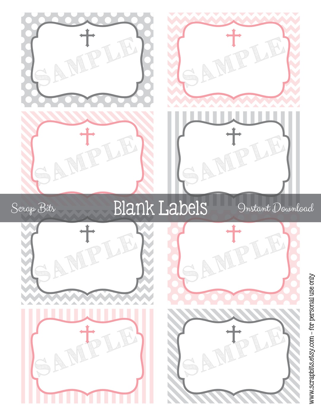 Small Cross Food Labels, Printable Place Cards, Communion, Confirmation ...