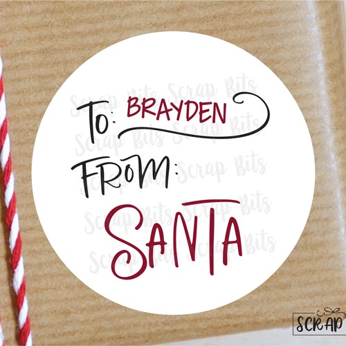 From Santa Stickers Personalized Santa Gift Labels Custom - Etsy