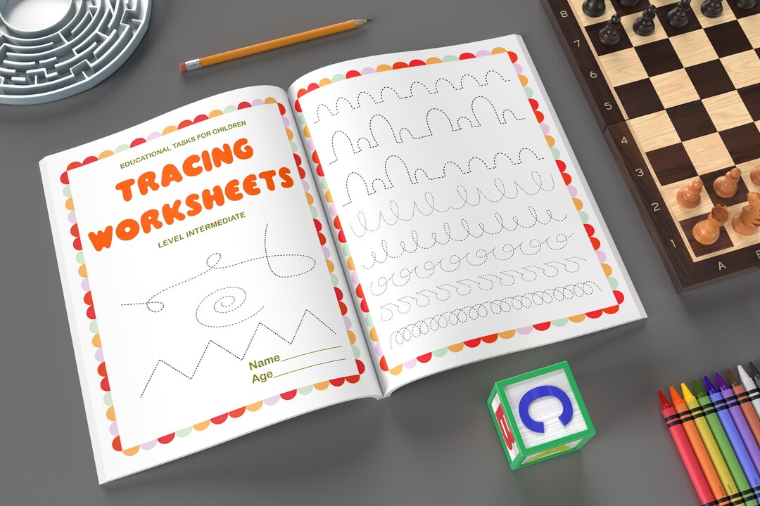 Tracing Lines Worksheets for Kids: Preschool and Kindergarten Pre ...