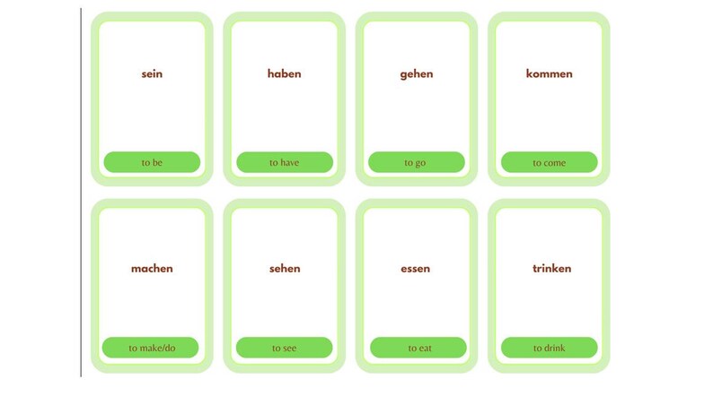Comprehensive German Verb Flashcards Set 480 Verbs From A1 to C2 Levels ...