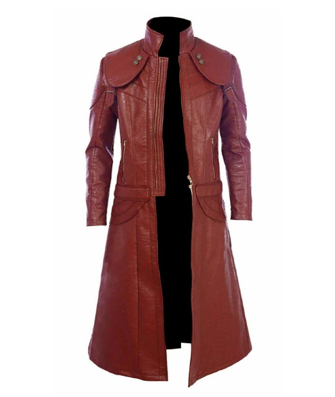 Men's DMC Dante Cosplay Costume, Devil May Cry Leather Coat Halloween ...