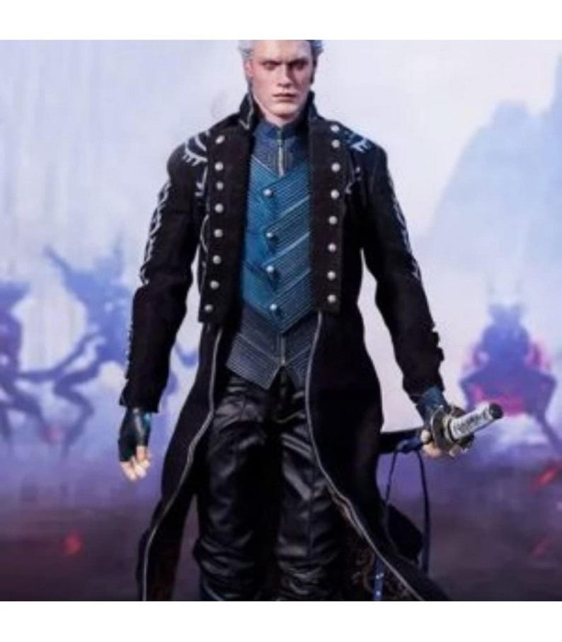 Devil May Cry 5 Vergil Vest, Leather Vest, Halloween Games Character ...