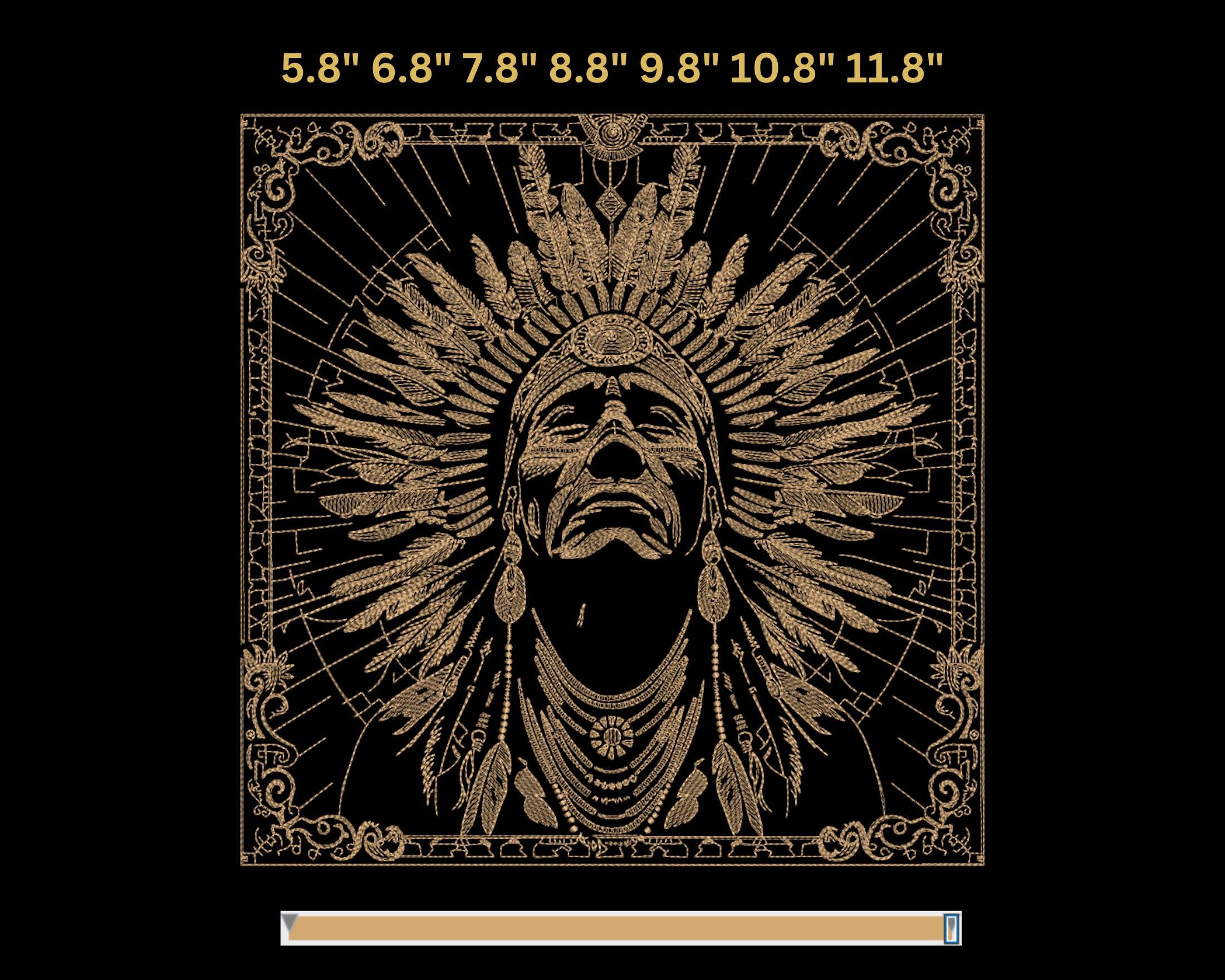 Native American Chief Machine Embroidery Designs - Tribal Embroidery ...