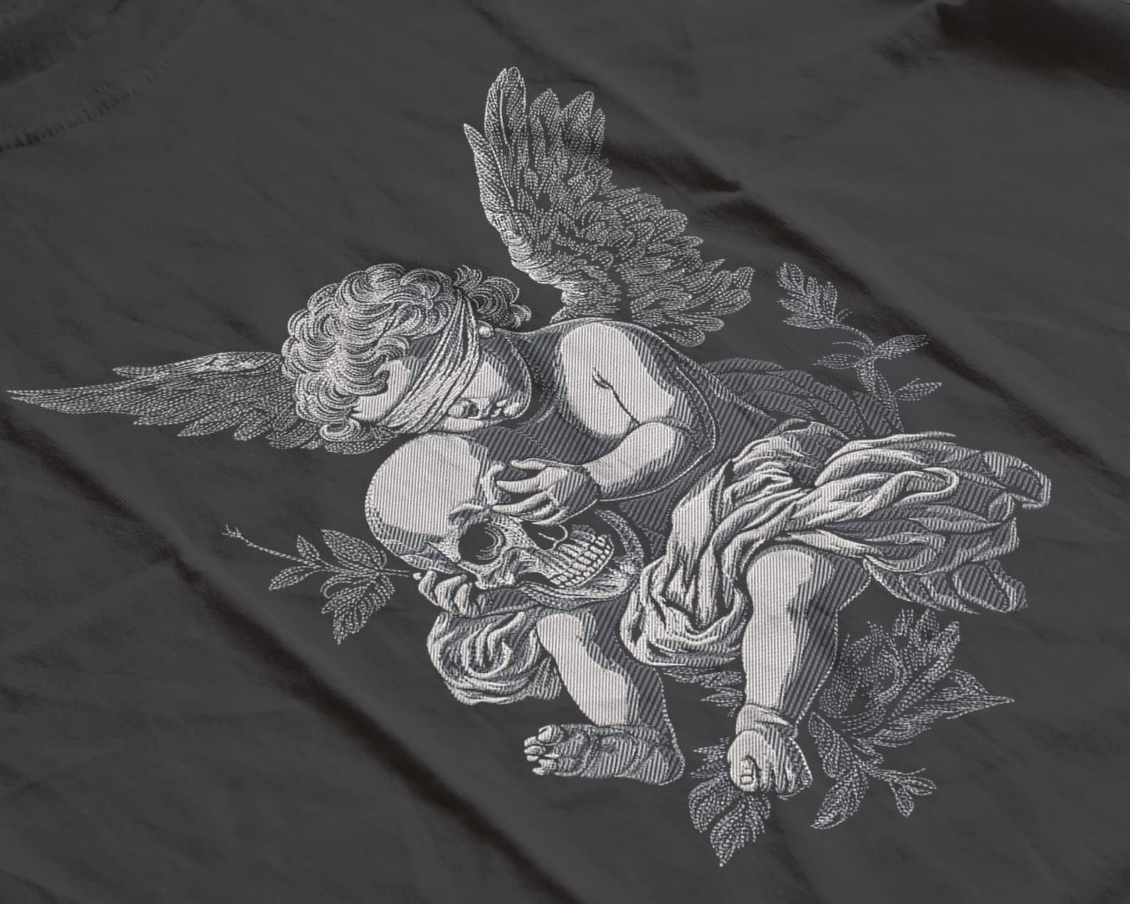 Gothic Angel Embroidery Design | Dark Angel With Skull Art | Gothic and ...
