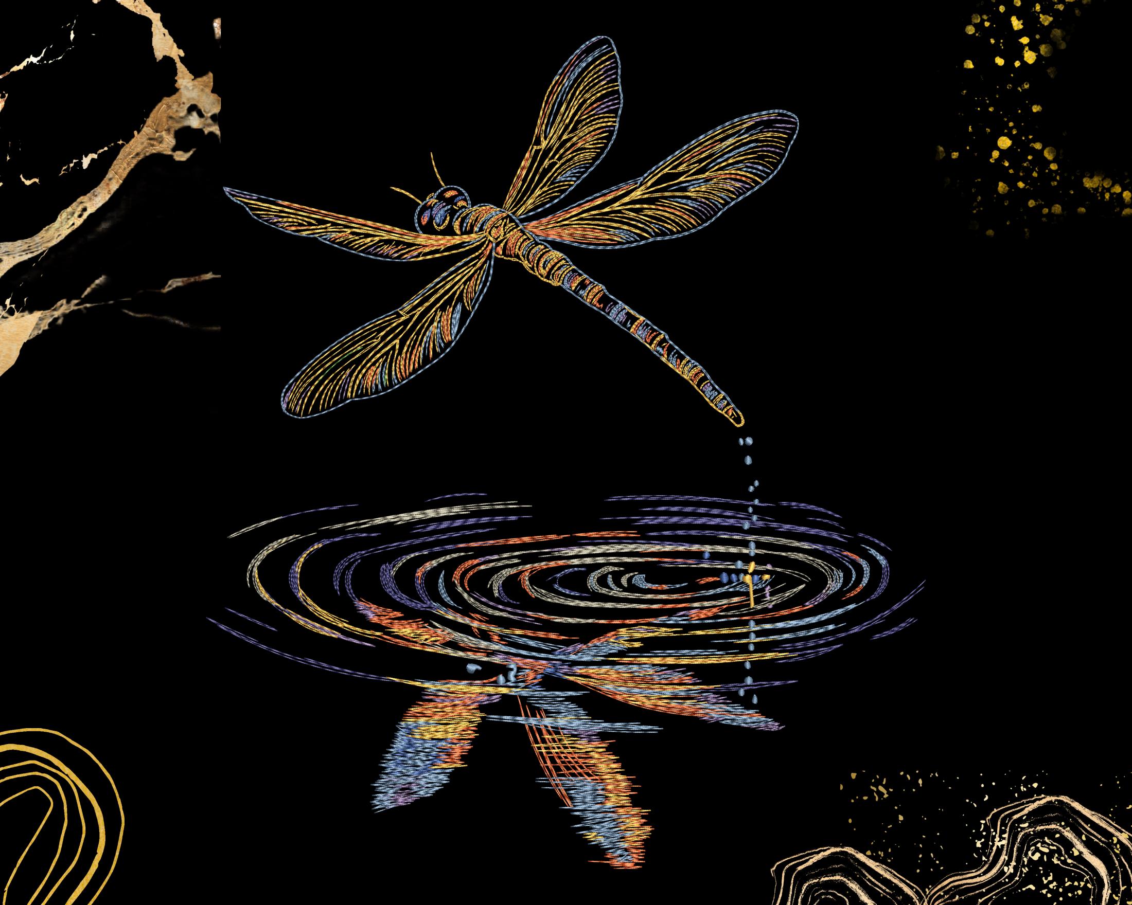 Dragonfly Embroidery Design | Nature Reflection Art | for Wildlife ...