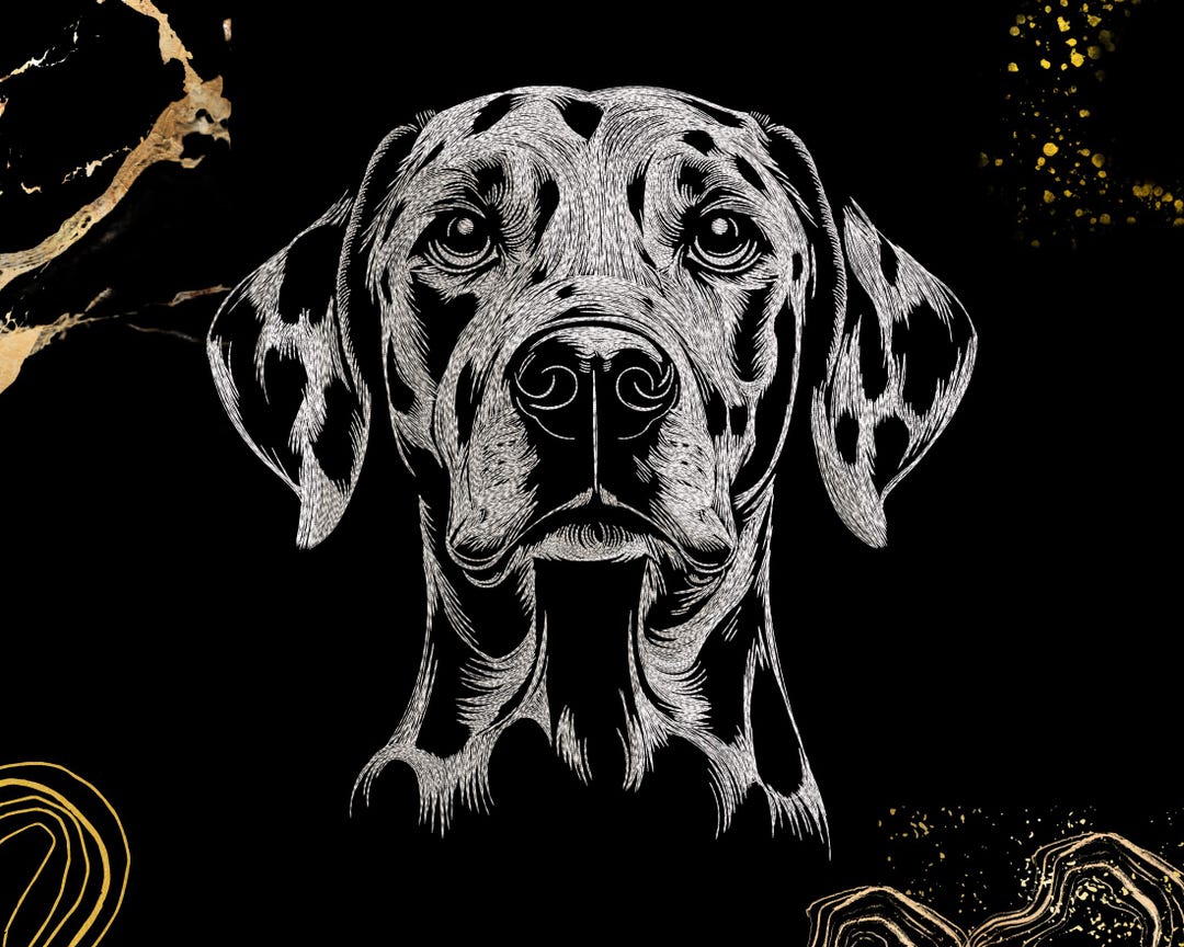 Dalmatian Dog Embroidery Design | Realistic Pet Portrait Theme | Dog ...