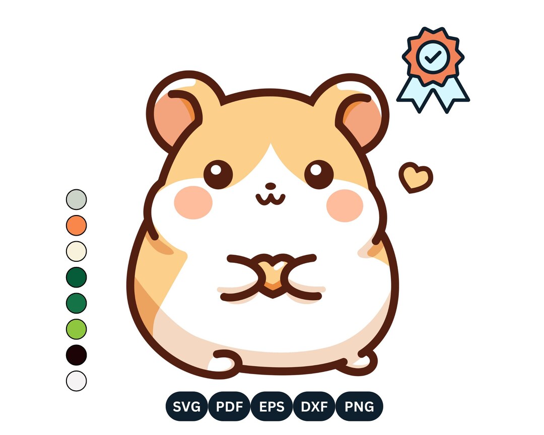 Cute Hamster Love SVG PNG Adorable Hamster Clipart for Crafts, T-shirts ...