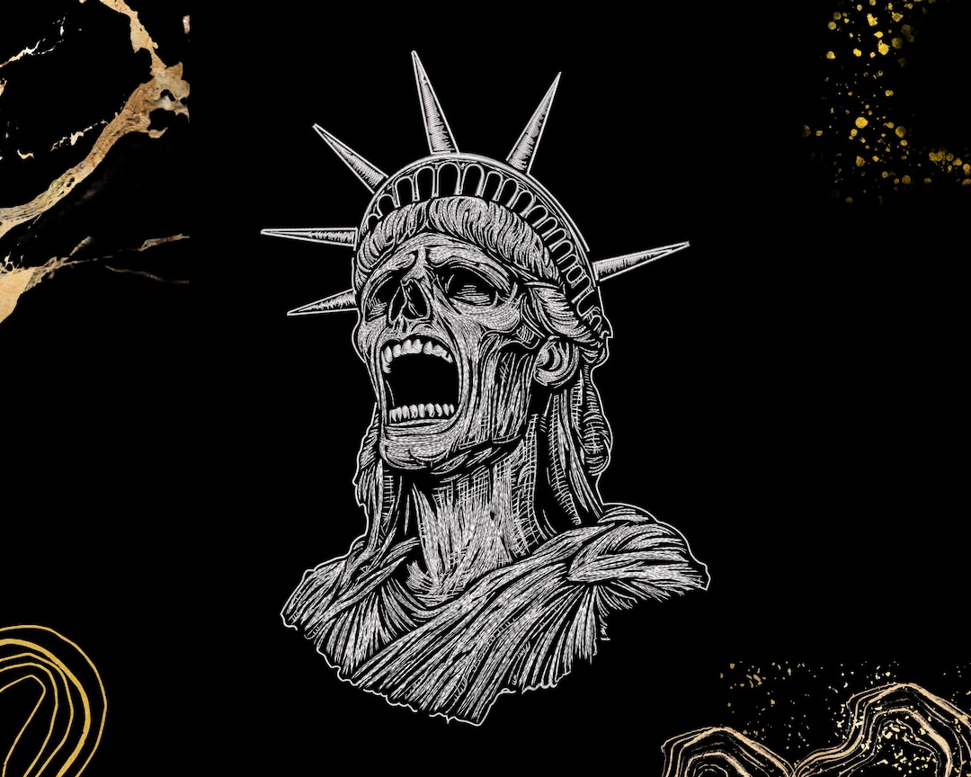 Zombie Statue of Liberty Embroidery | Horror Gothic Design | Halloween ...