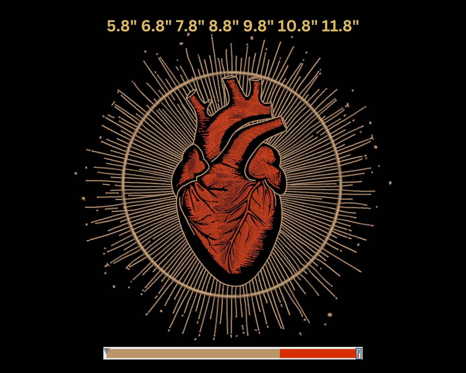 Anatomical Heart Embroidery | Vintage Sacred Geometry Design | Digital ...