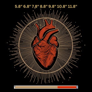 Anatomical Heart Embroidery | Vintage Sacred Geometry Design | Digital ...