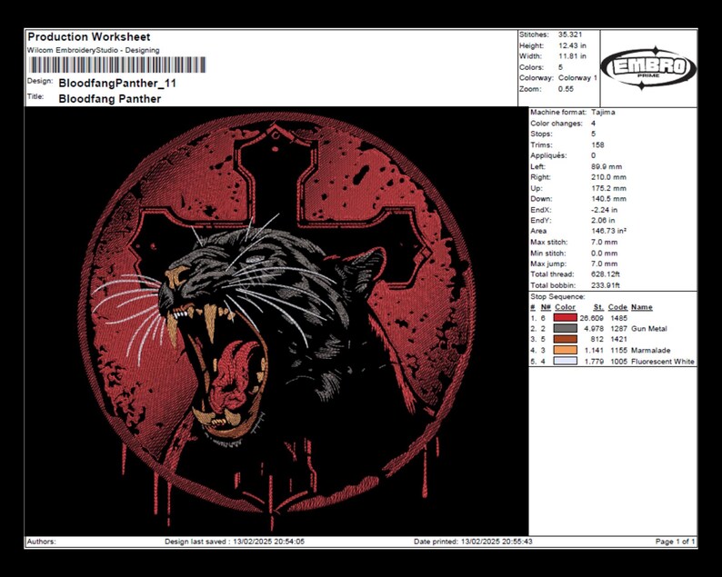 Panther Embroidery Design | Gothic Cross and Wild Roar | Digital ...