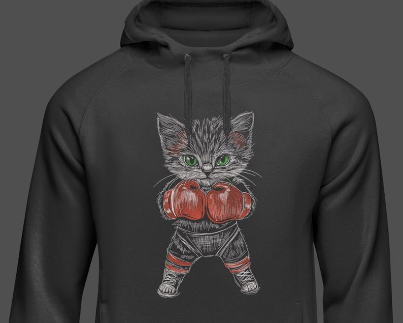 Boxing Cat Embroidery Design | Cute Fighter Animal Theme | for Jackets ...