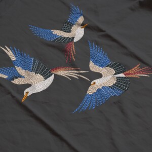Flying Birds Embroidery Design | Elegant Heron Crane Digital Pattern ...