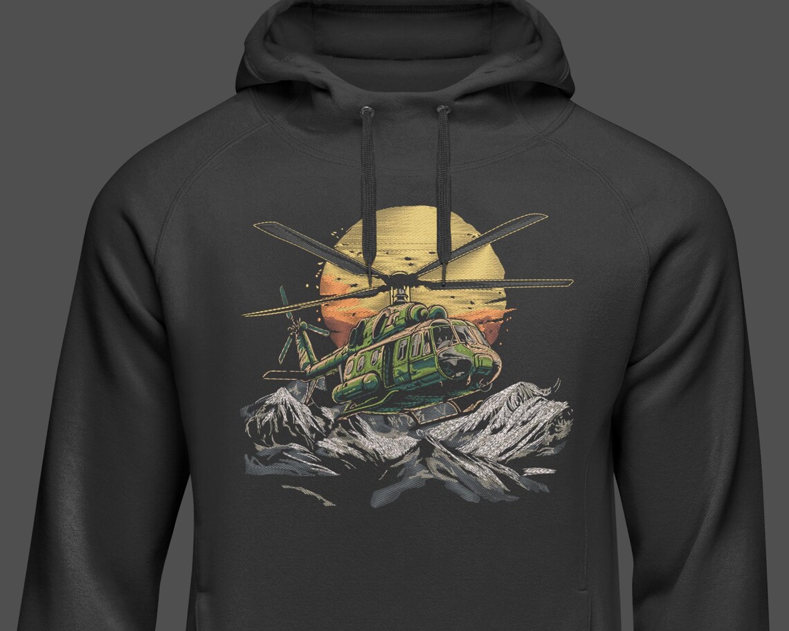 Helicopter Embroidery Design | Military Rescue Scene | for Jackets ...