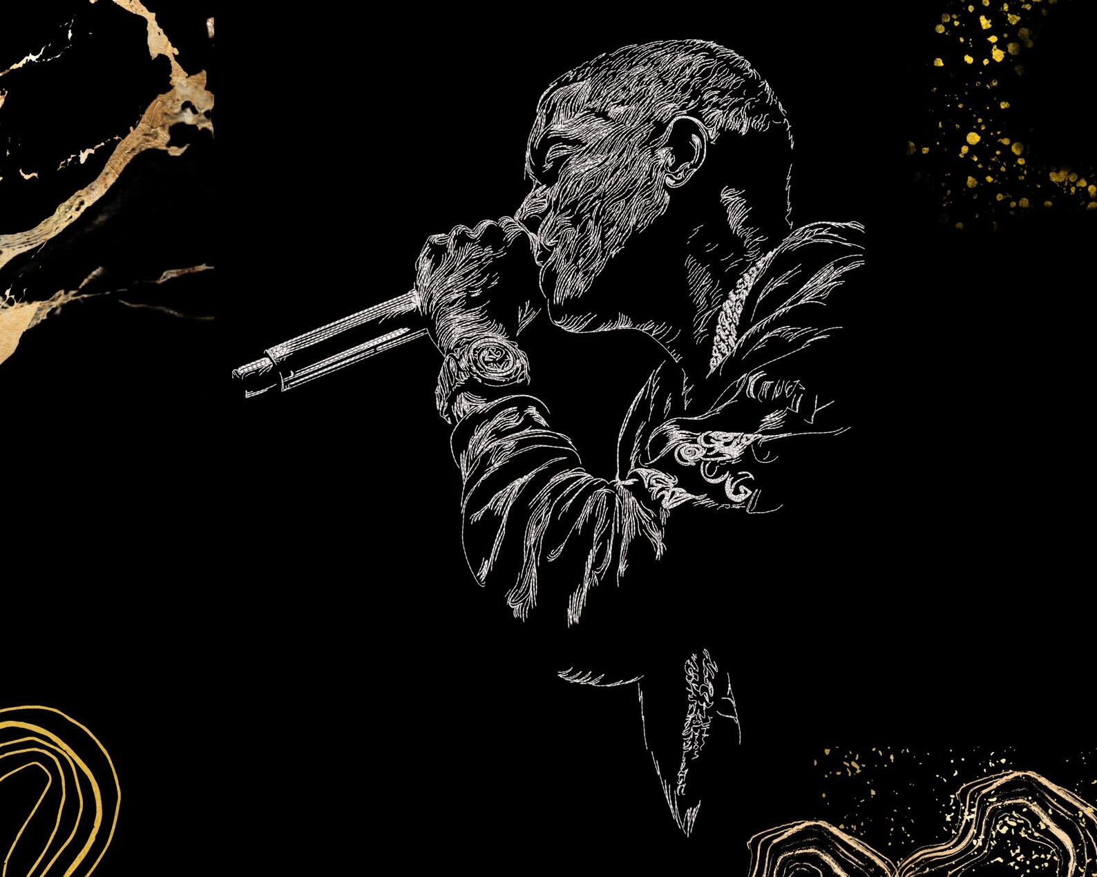 Rap Singer Embroidery Design | Hip Hop Music Performer Art | Streetwear ...
