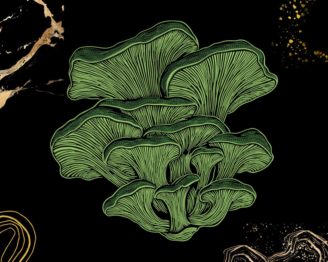 Oyster Mushroom Embroidery | Nature-inspired Design | Digital Download ...