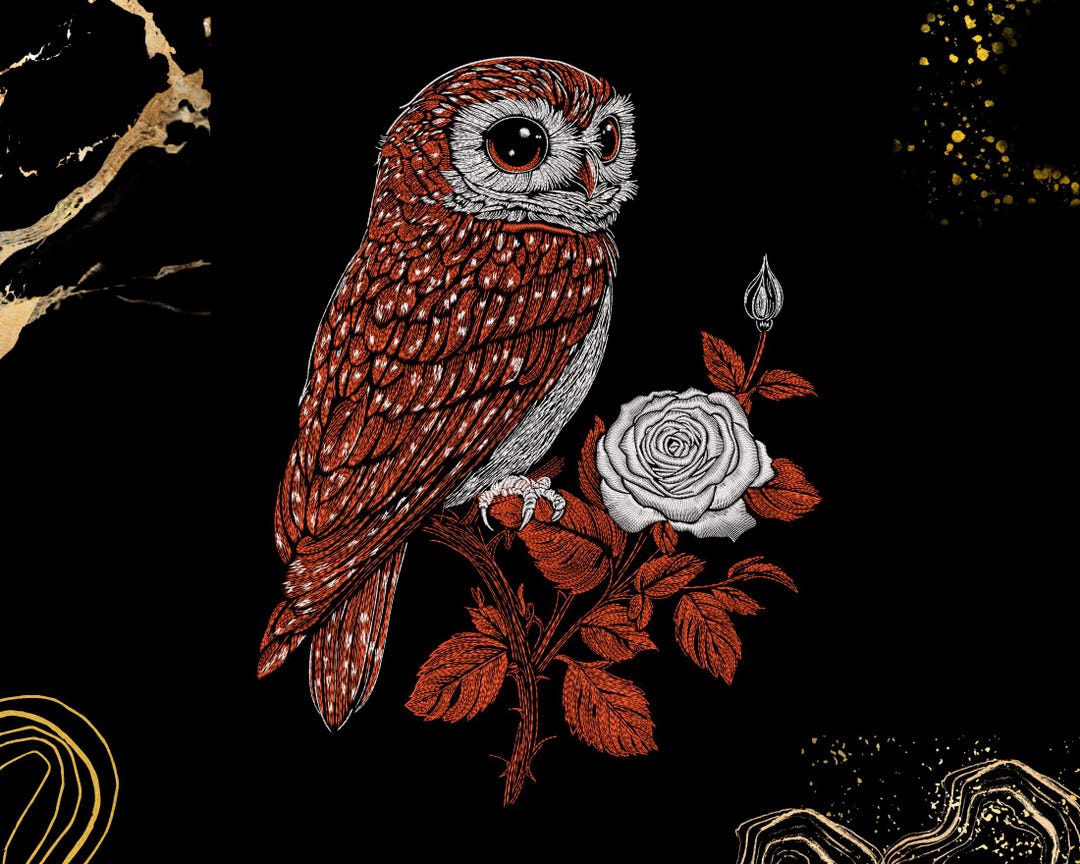Owl Embroidery Design | Vintage Floral Bird Theme | for Nature Lovers ...