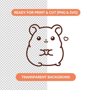 Cute Hamster Love SVG PNG Adorable Hamster Clipart for Crafts, T-shirts ...