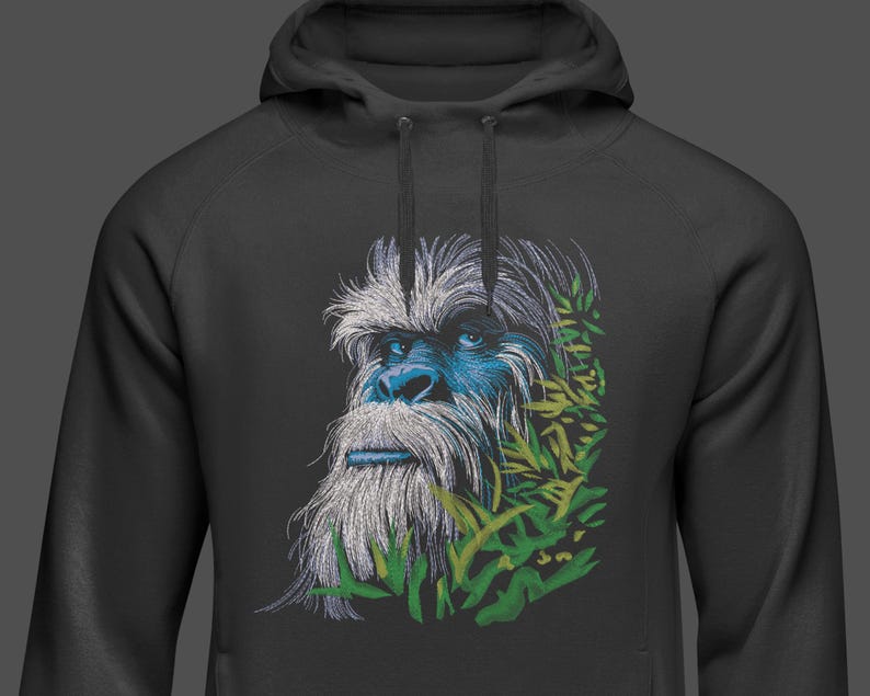 Bigfoot Embroidery Design | Sasquatch Forest Theme | Jacket Patch DIY ...