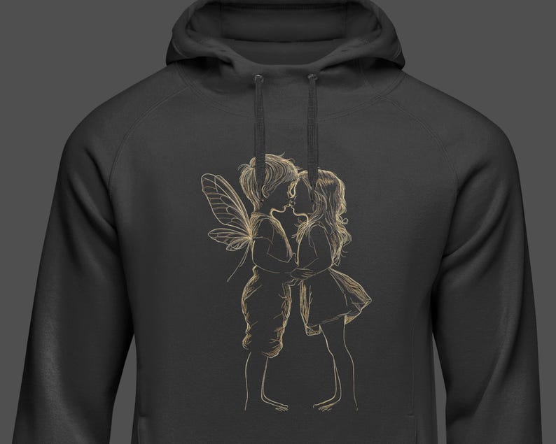 Fairy Kids Embroidery Design | Romantic Silhouette Art | Valentine Gift ...