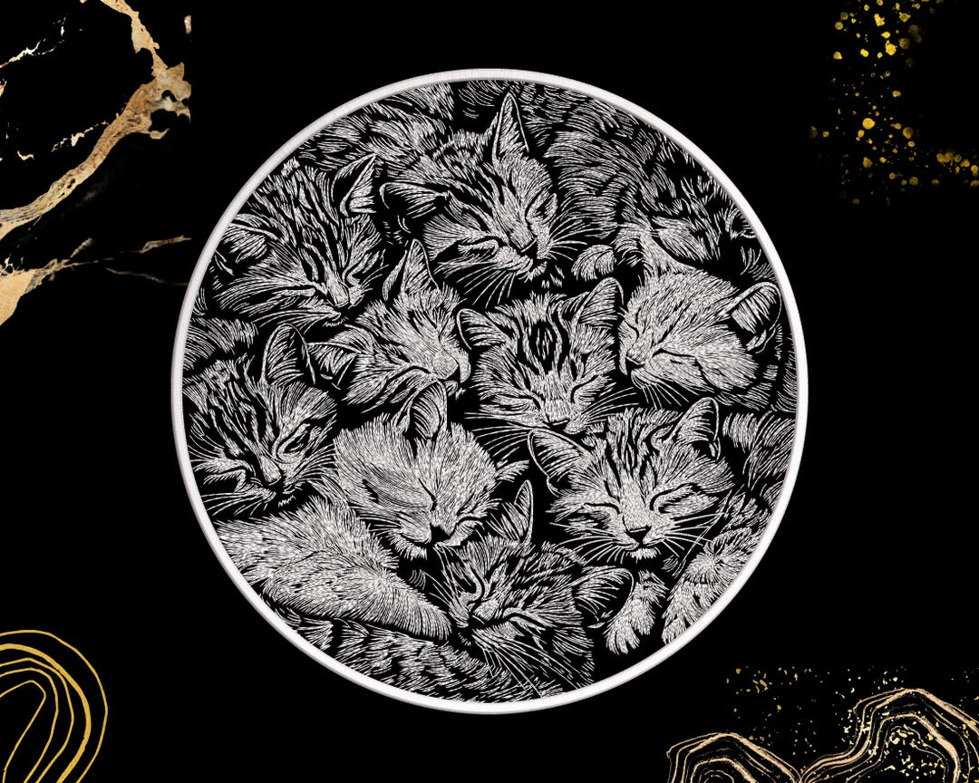 Sleeping Cats Embroidery | Cozy Cat Nap Circle | Pet Lover Decor | Digital Download File ...