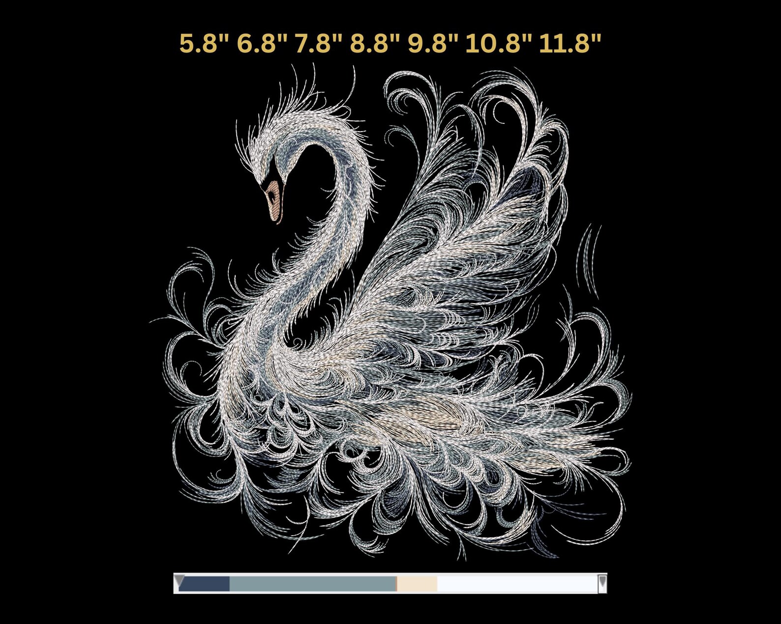 Elegant White Swan Embroidery Design | Graceful Bird Art | Jacket Tote ...