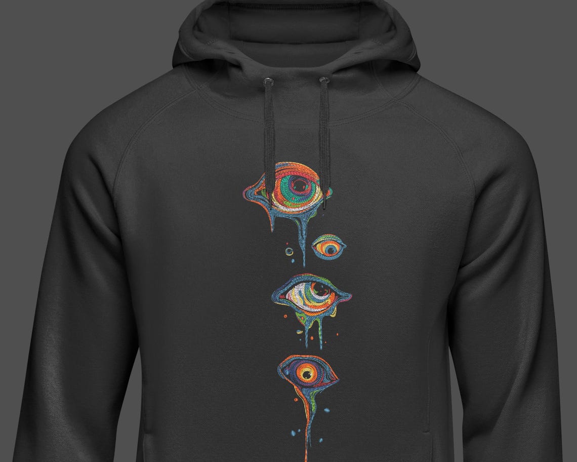 Melting Eyes Embroidery File | Surreal Eye Embroidery Design ...