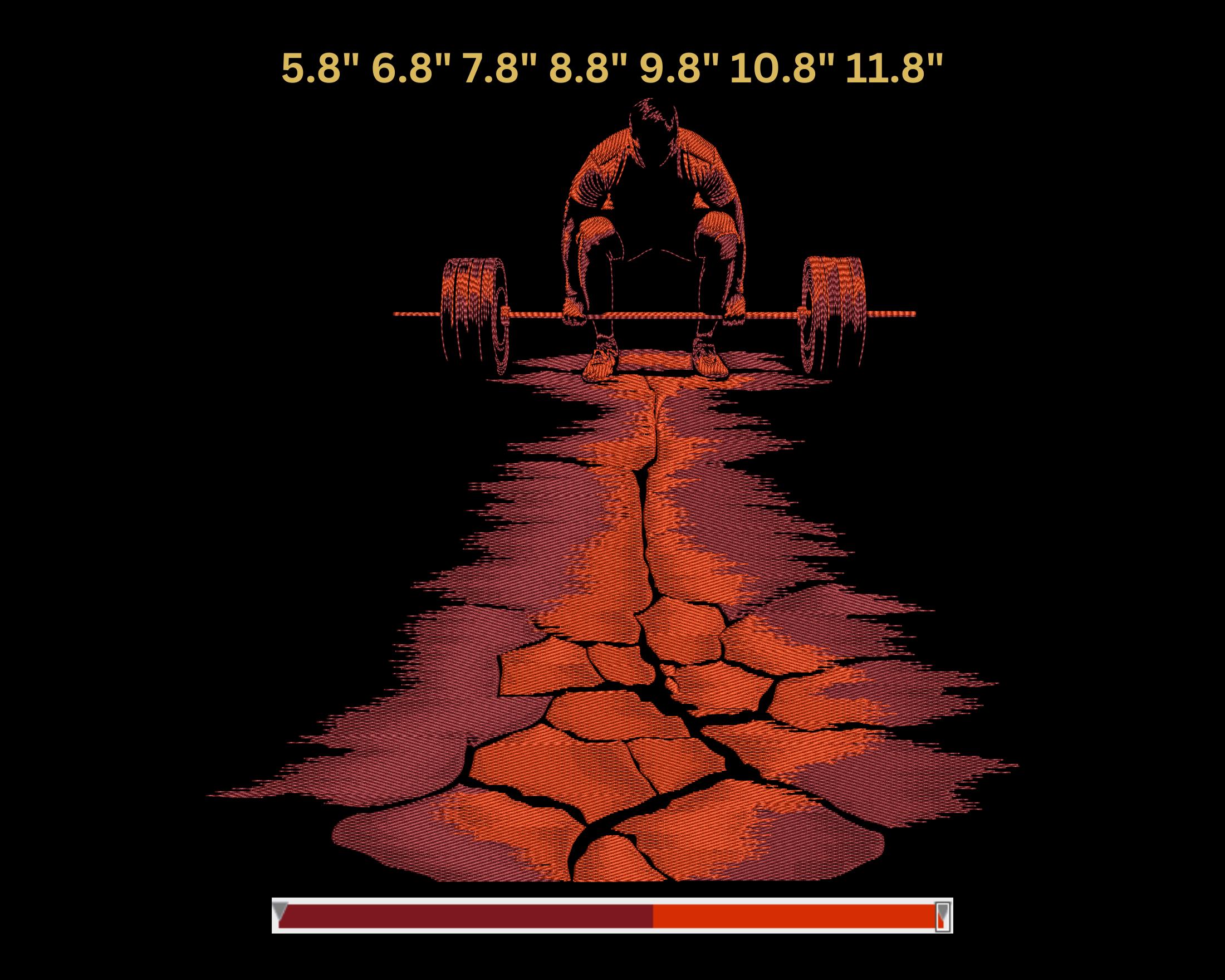 Powerlifting Man Embroidery Design | Red Deadlift Strength Art | Gym ...