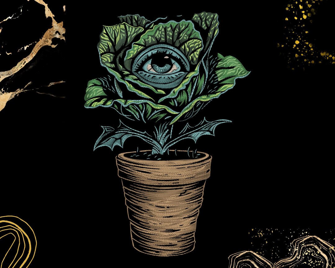 Eye Plant Embroidery Design | Surreal Botanical Art | Machine ...