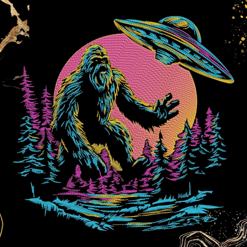 Retro Ufo Art Square - Etsy UK