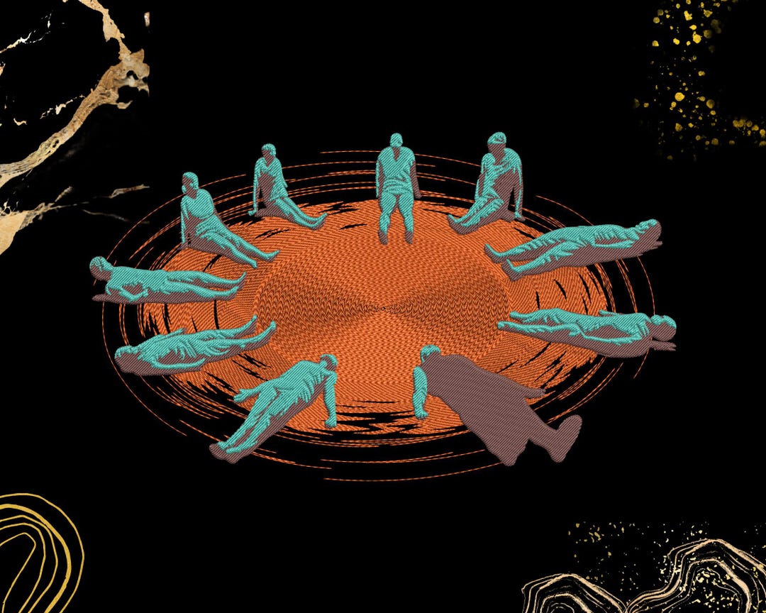 Human Circle Embroidery Design | Surreal Ritual Art | Gothic and Dark ...