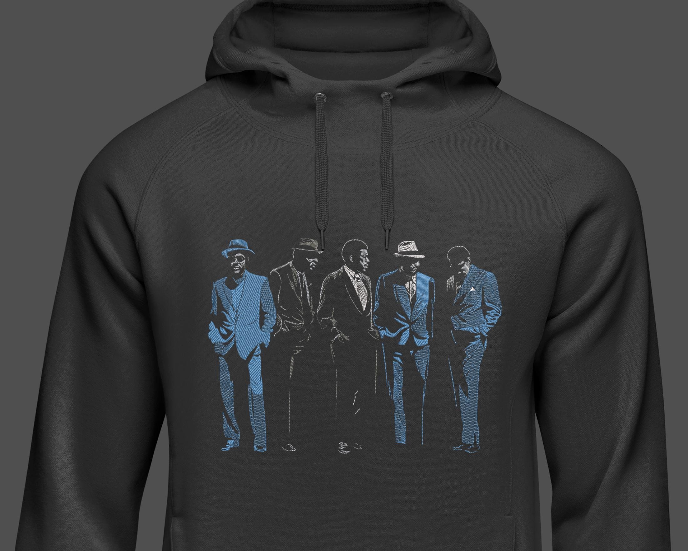 Vintage Gangster Embroidery Design | Men in Suits Silhouette | Apparel ...