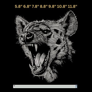 Hyena Embroidery Design | Roaring Wild Animal Theme | Instant Download ...