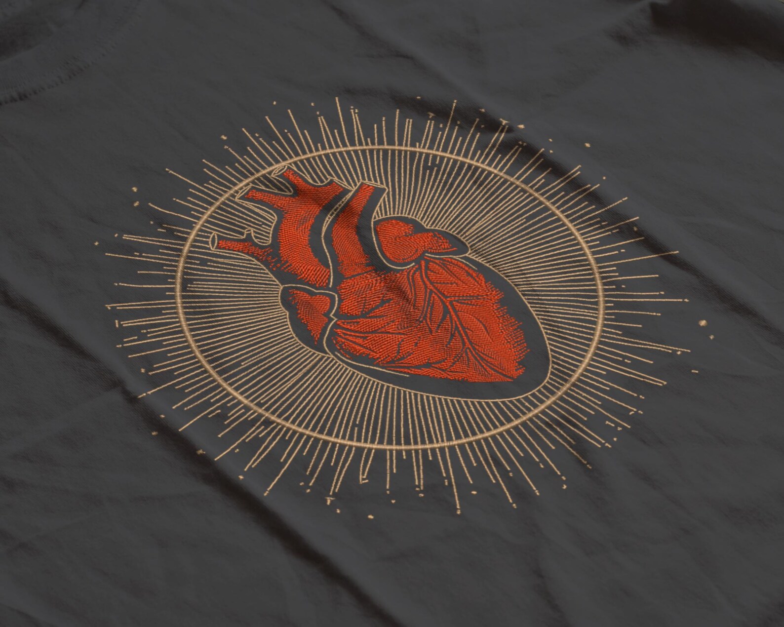 Anatomical Heart Embroidery | Vintage Sacred Geometry Design | Digital ...