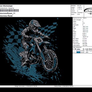 Motocross Racer Embroidery Design | Dirt Bike Theme | Machine ...