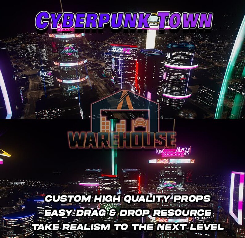 GTA V: Cyberpunk Town | Custom Props | Fivem Ready | Optimized | High ...