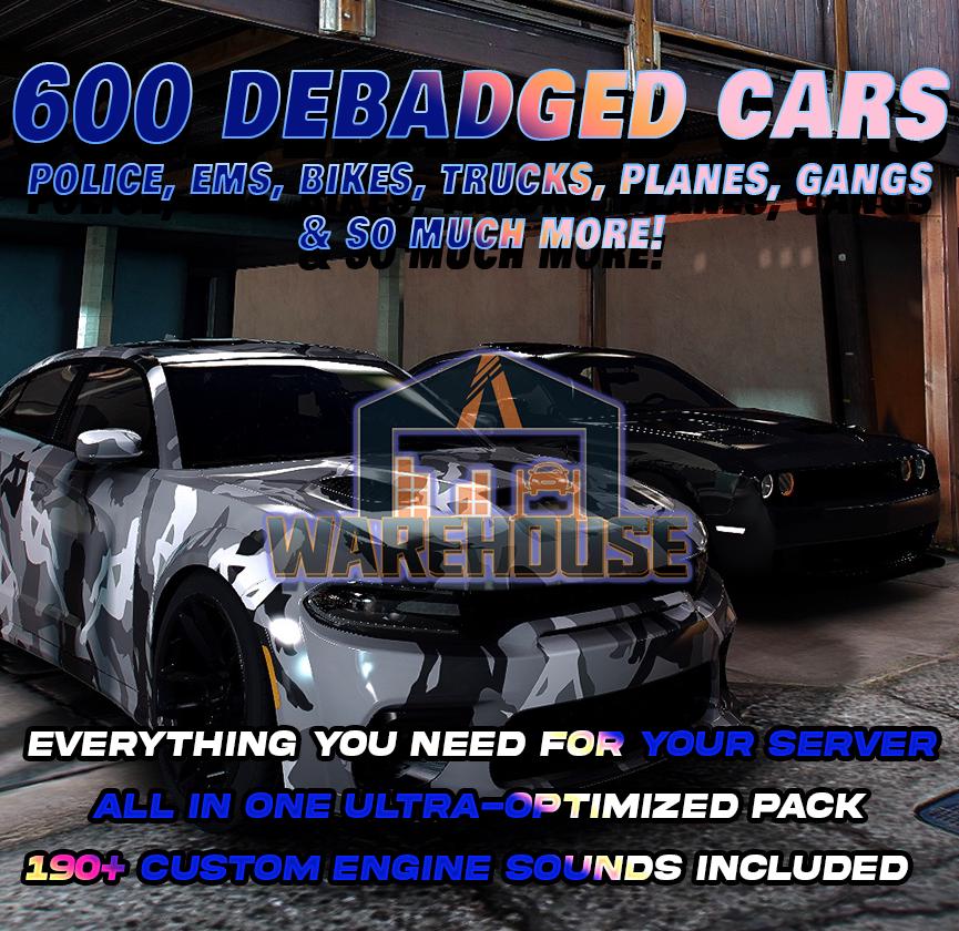 GTA V: 600 Debadged Car Pack | Custom Engine Sounds | Fivem Ready ...