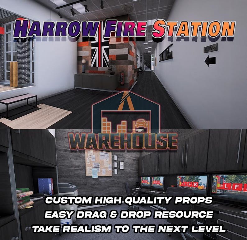 GTA V: Harrow Fire Station Custom Props Fivem Ready Optimized High ...