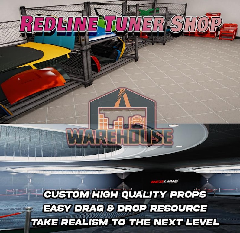 GTA V: Redline Tuner Shop | Showroom | Custom Props | Fivem Ready ...