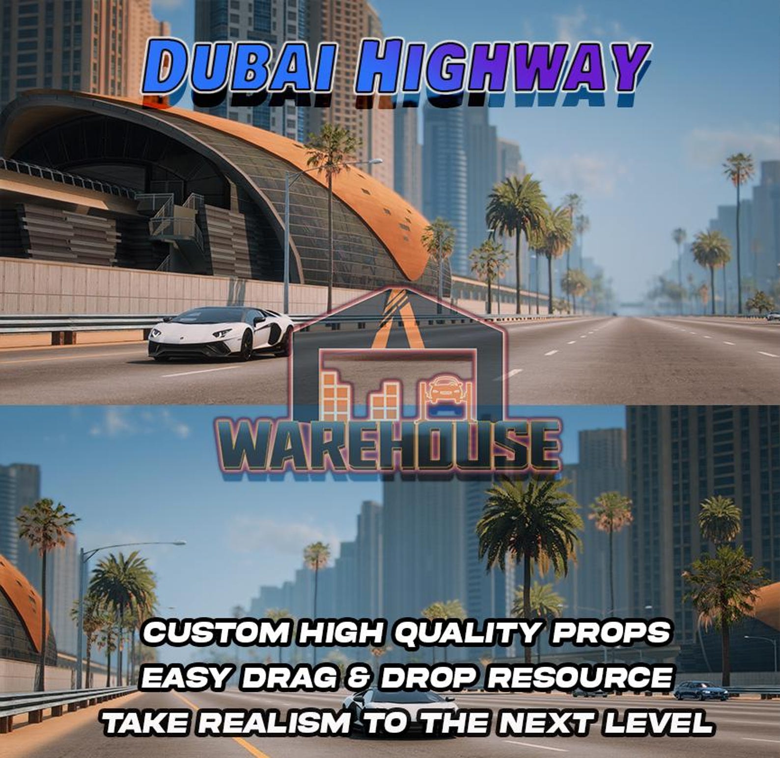 GTA V: Dubai Highway Custom Props Fivem Ready Optimized High Quality ...