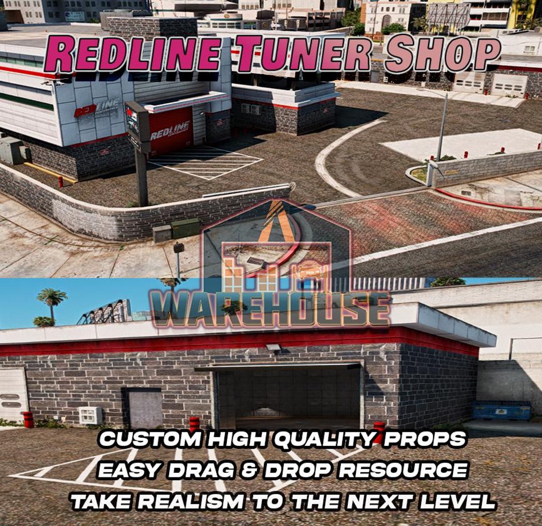 GTA V: Redline Tuner Shop | Showroom | Custom Props | Fivem Ready ...