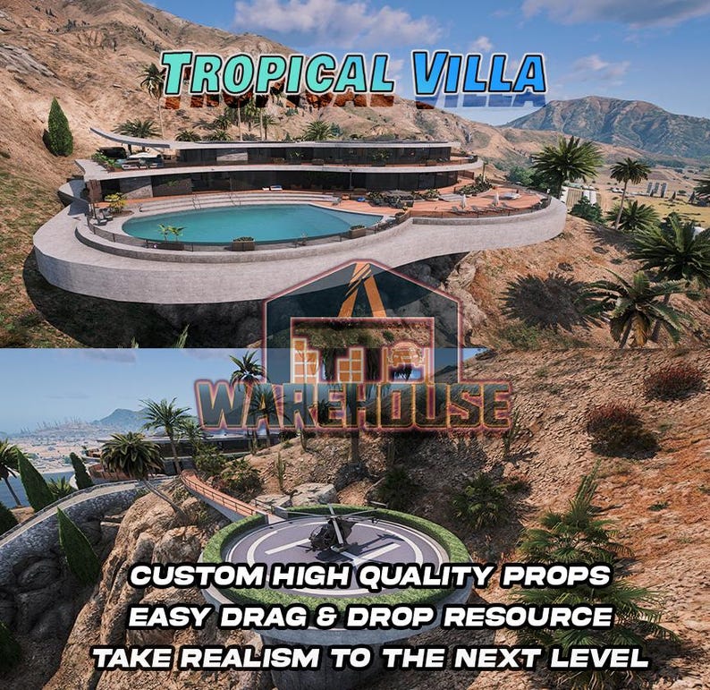 GTA V: Tropical Villa | Custom Props | Fivem Ready | Optimized | High ...